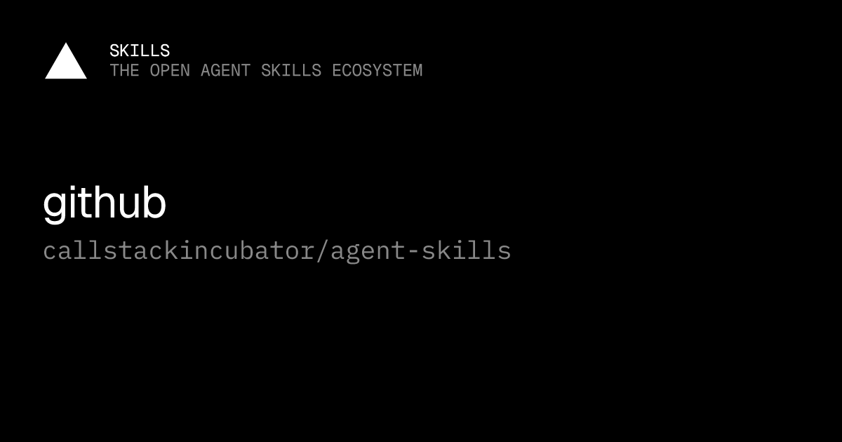 github by callstackincubator/agent-skills