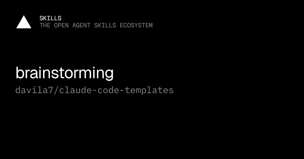 brainstorming by davila7/claude-code-templates