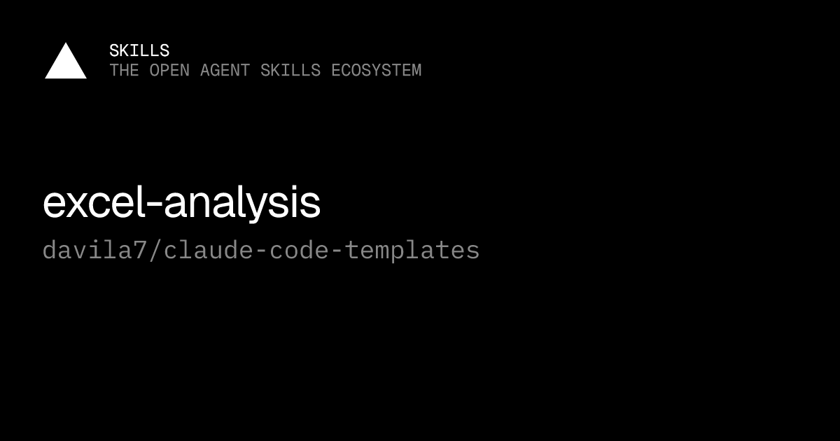 excel analysis by davila7/claude-code-templates