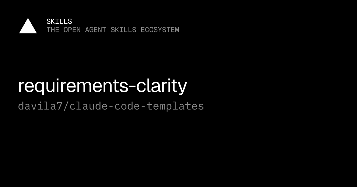 requirements-clarity by davila7/claude-code-templates