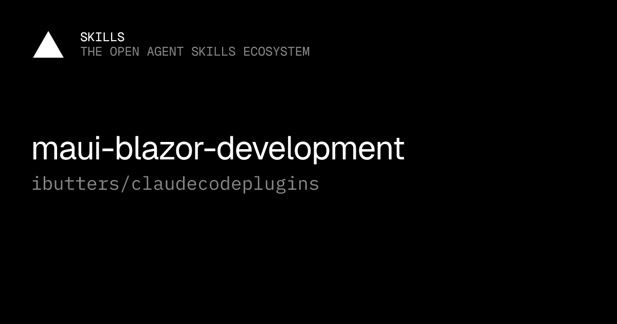 maui-blazor-development by ibutters/claudecodeplugins