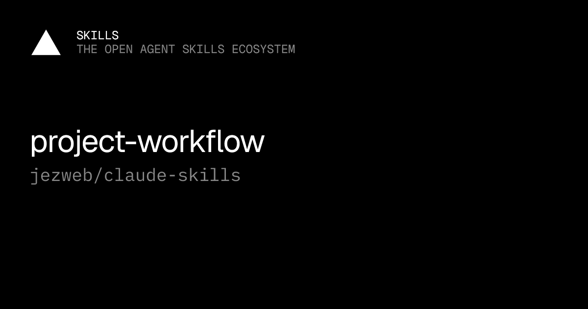 project-workflow by jezweb/claude-skills