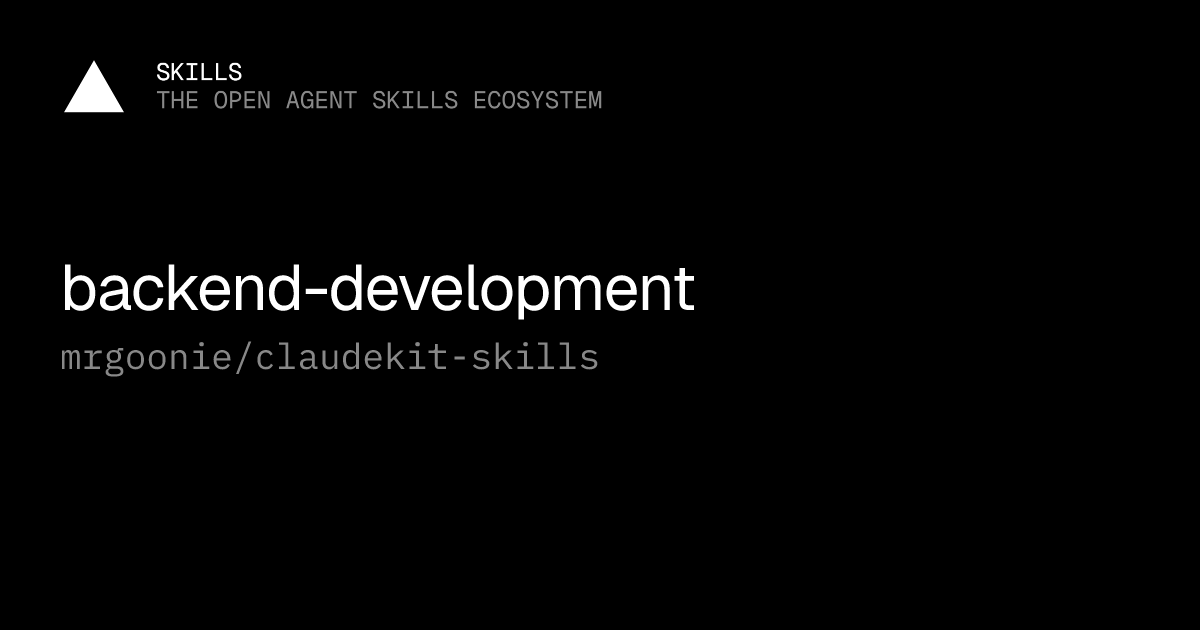 backend-development by mrgoonie/claudekit-skills