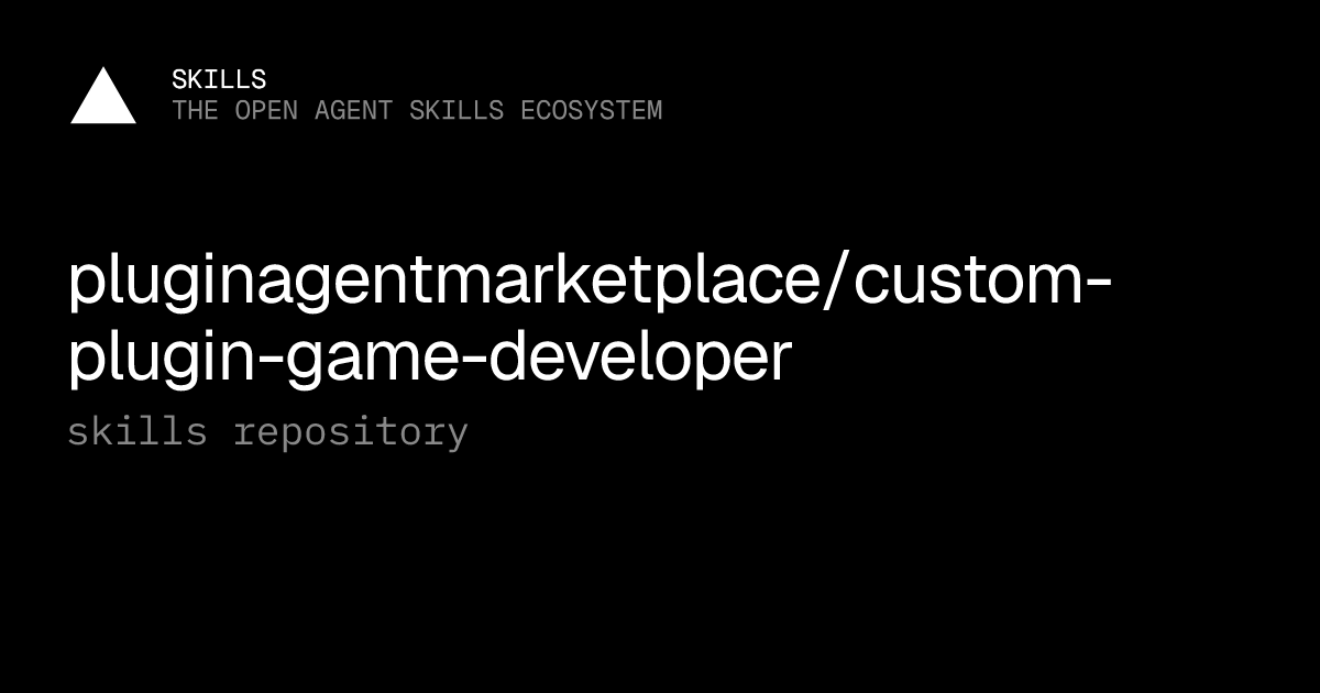 Skill for pluginagentmarketplace/custom-plugin-game-developer