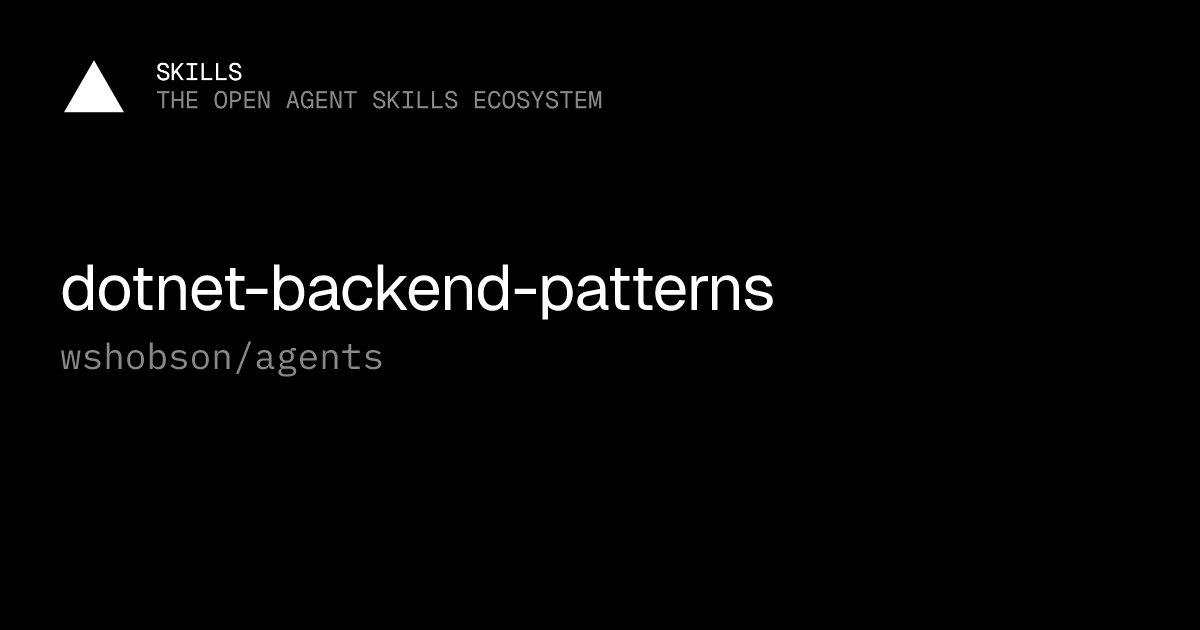 dotnet-backend-patterns by wshobson/agents