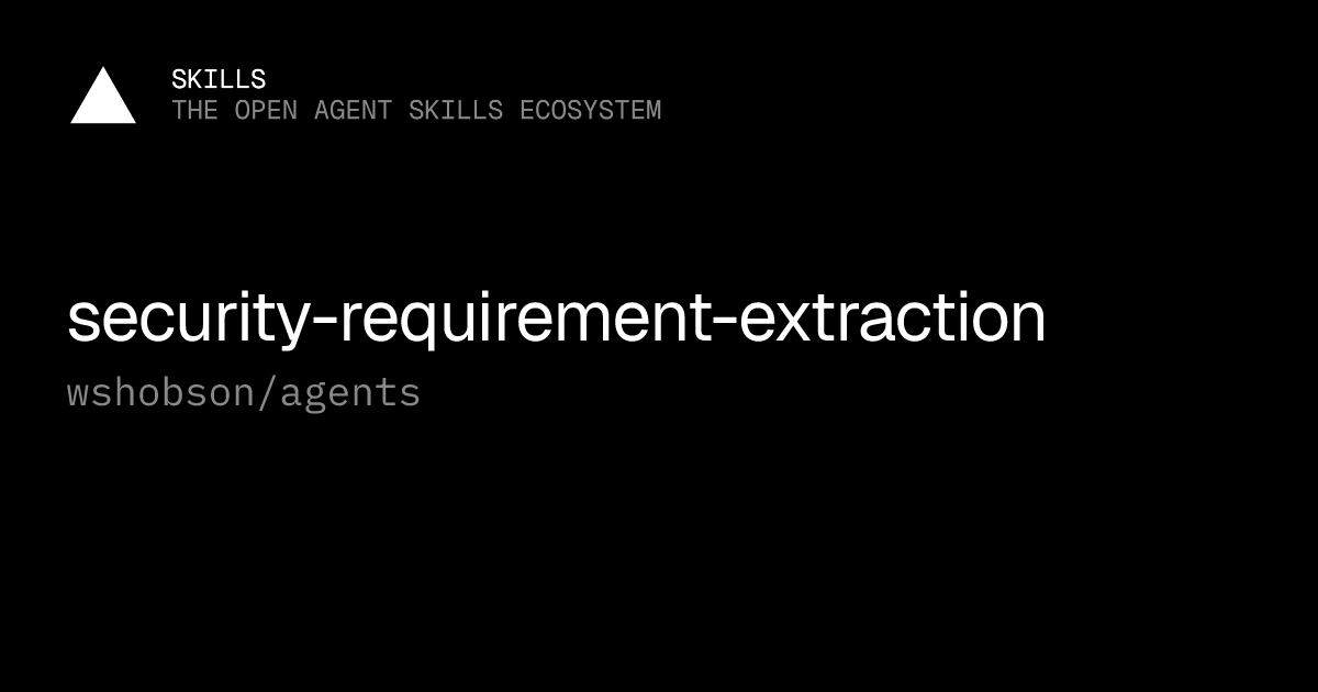 security-requirement-extraction by wshobson/agents