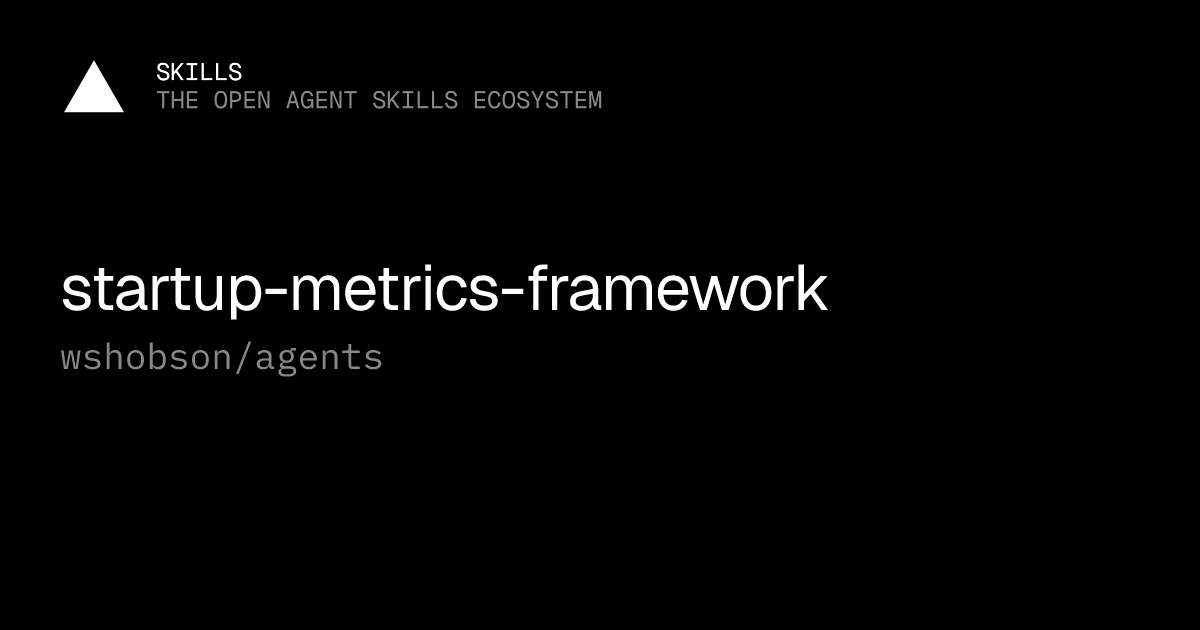 startup-metrics-framework by wshobson/agents